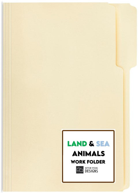 Work Folder: Land & Sea Animals (PDF Download) – Autism Visual Designs