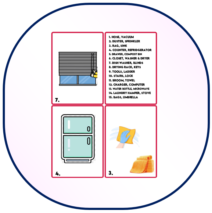 Card Deck: Nouns: Household Objects – Autism Visual Designs