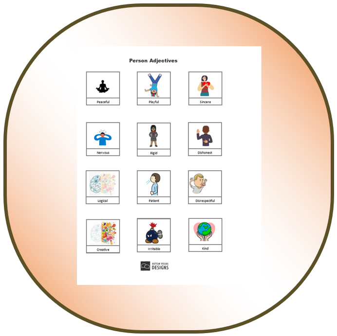 PECS Expansion Pages: Adjectives: Person – Autism Visual Designs