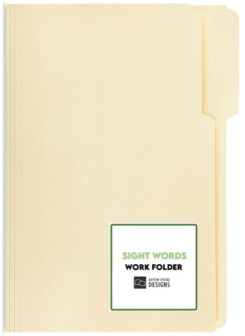 Work Folder: Sight Words (PDF Download) – Autism Visual Designs
